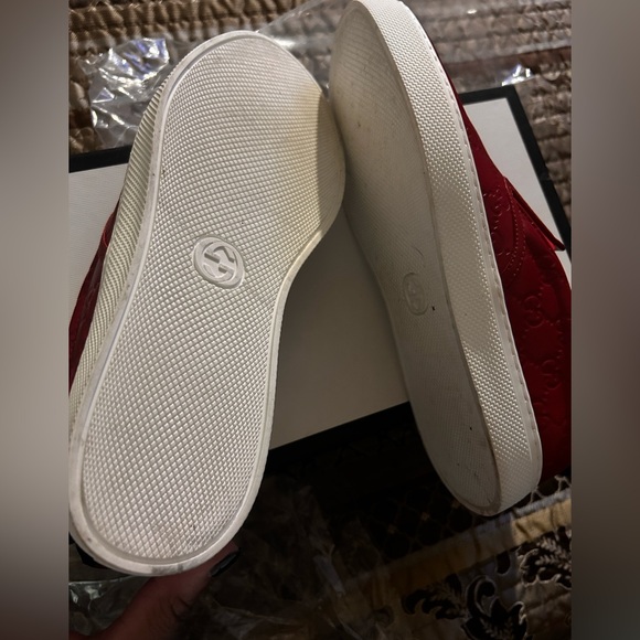 Gucci | Shoes | Red Gucci Sneakers Authentic | Poshmark
